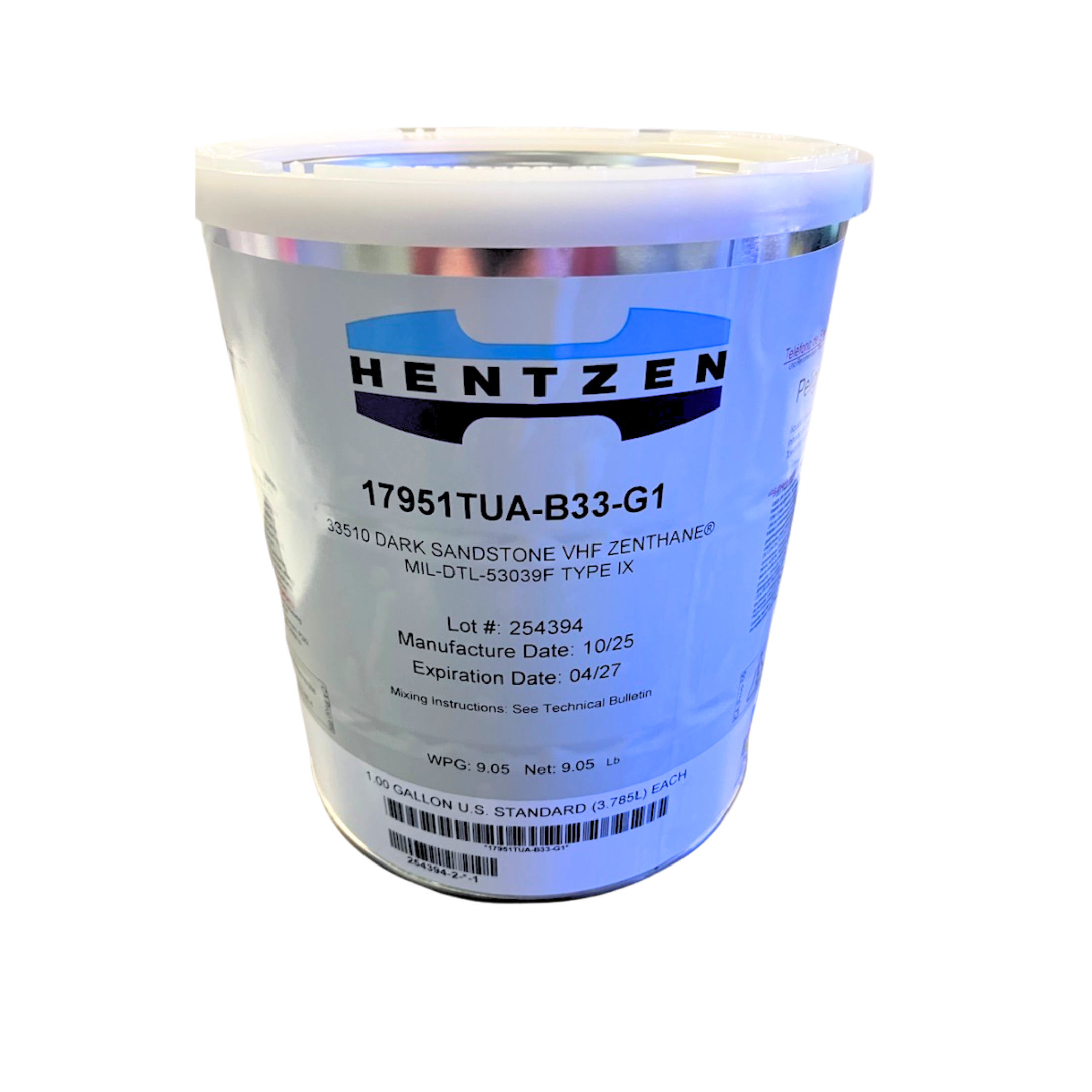 Hentzen MIL-DTL-53039F, Type IX, #33510 Dark Sandstone VHF Zenthane To ...